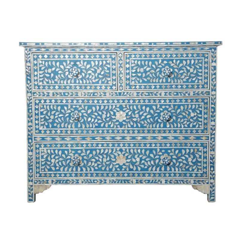 Turquoise Mother of Pearl Chest of Drawers | Iris Furnishing Turquoise Mother of Pearl Chest of Drawers | Iris Furnishing